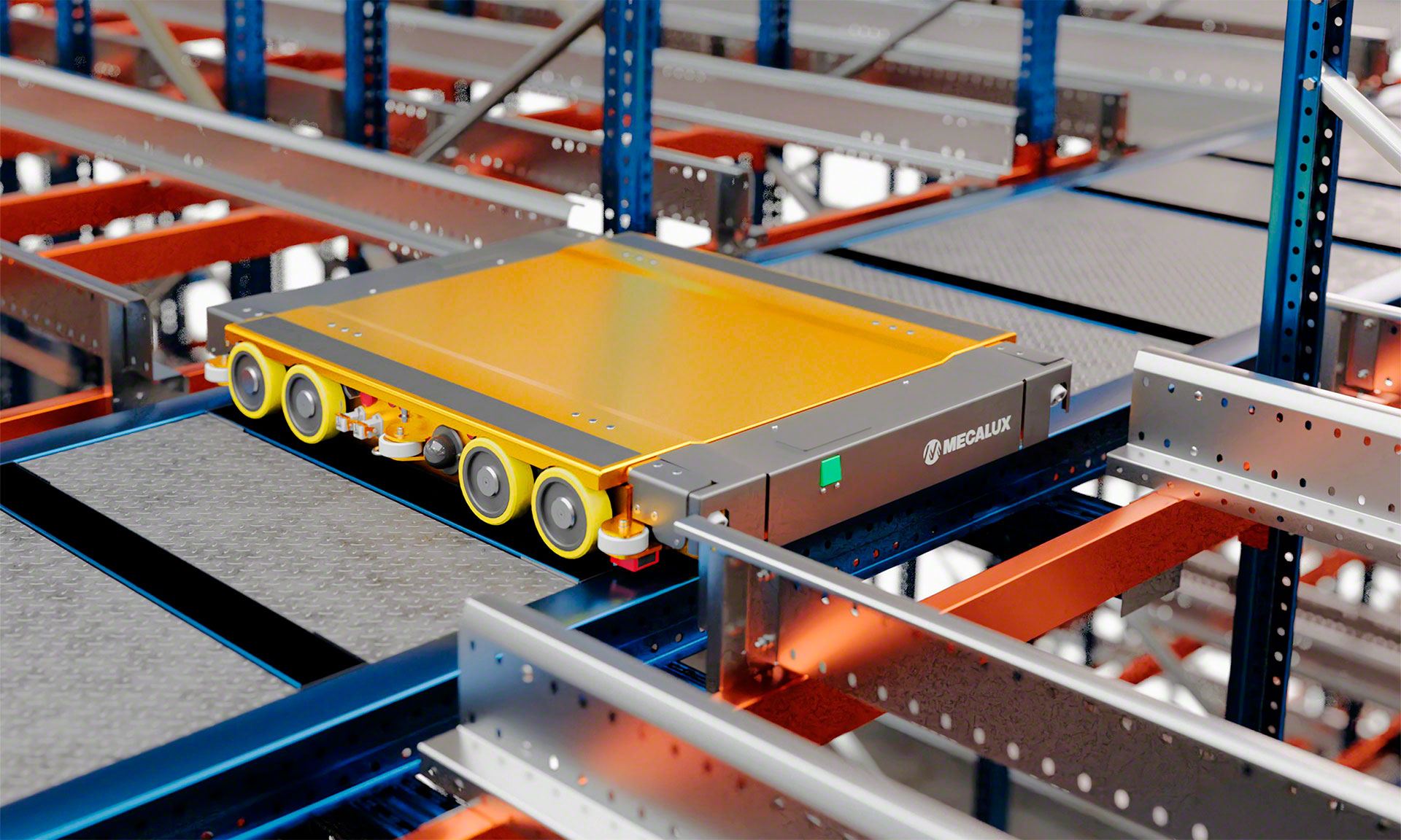 Automatisches Paletten-Shuttle-System 3D - Mecalux.de
